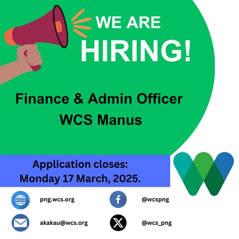 Finance and Administration Officer > WCS Papua New Guinea